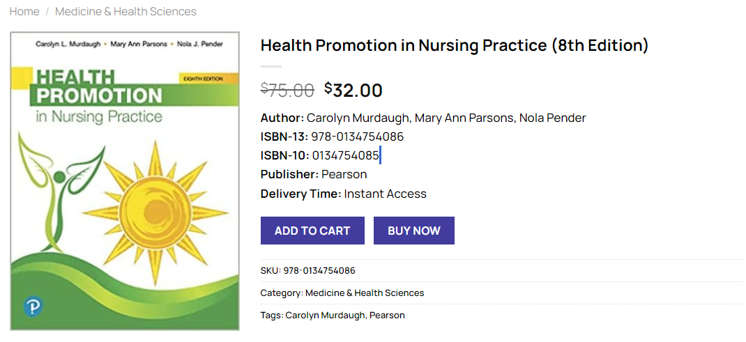 (PDF) Health Promotion in Nursing Practice (8th Edition) - Carolyn Murdaugh