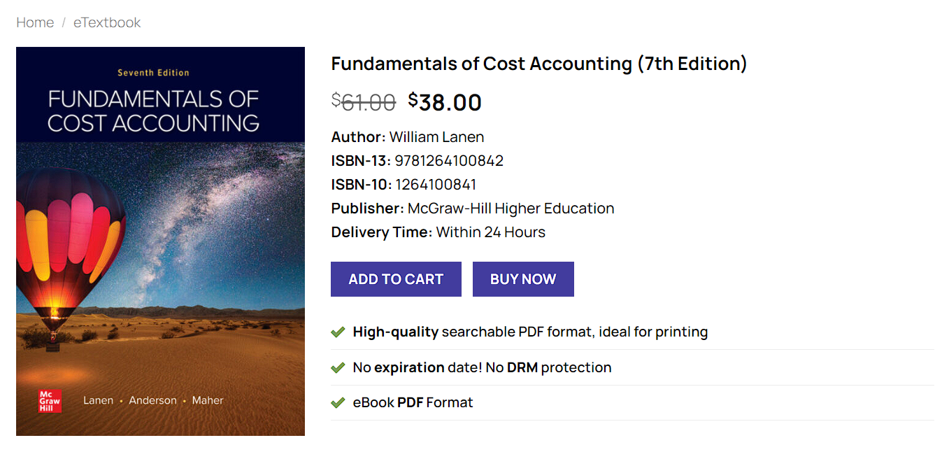 (PDF) Fundamentals of Cost Accounting, 7th Edition - McGraw-Hill (PDF) Fundamentals of Cost Accounting, 7th Edition - McGraw-Hill
