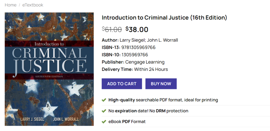 (PDF) Introduction to Criminal Justice, 16th Edition - Cengage
