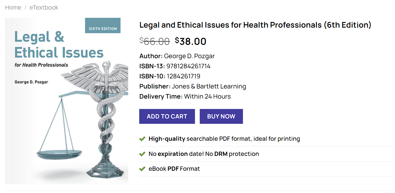 (PDF) Legal and Ethical Issues for Health Professional, 6th Edition ...