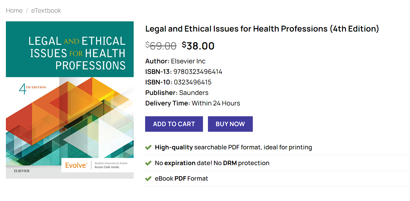 (PDF) Legal and Ethical Issues for Health Professions, 4th Edition ...
