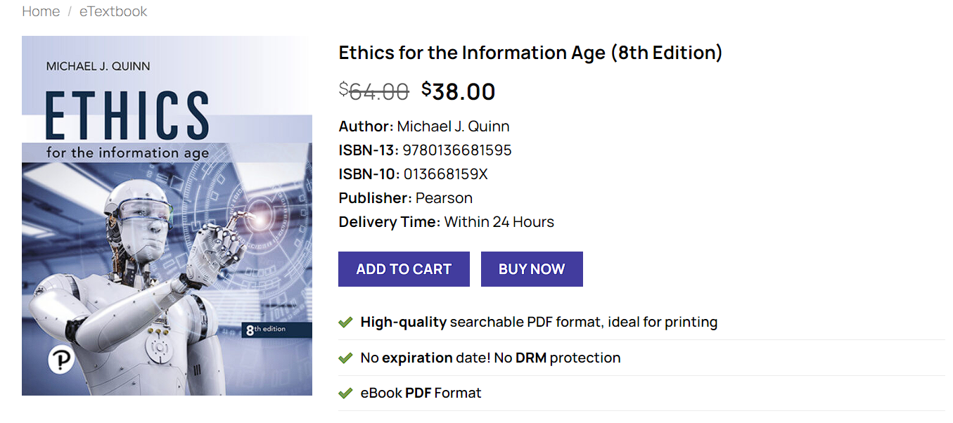 (PDF) Ethics for the Information Age, 8th Edition - Pearson