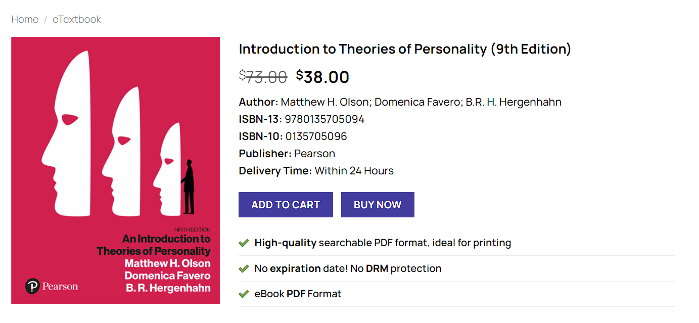(PDF) Introduction to Theories of Personality, 9th Edition - Pearson